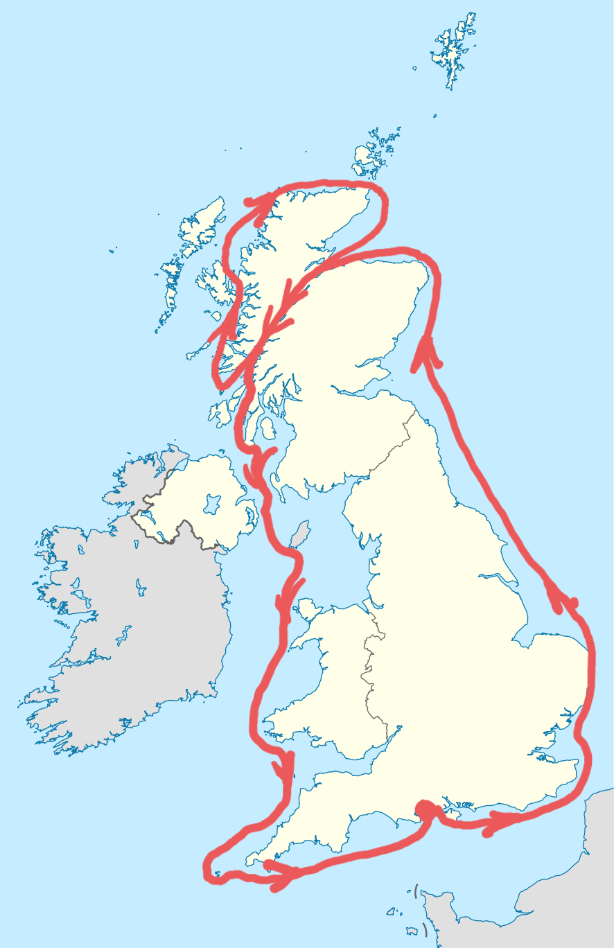 The route. – 4 Kidneys and a Wonky Leg